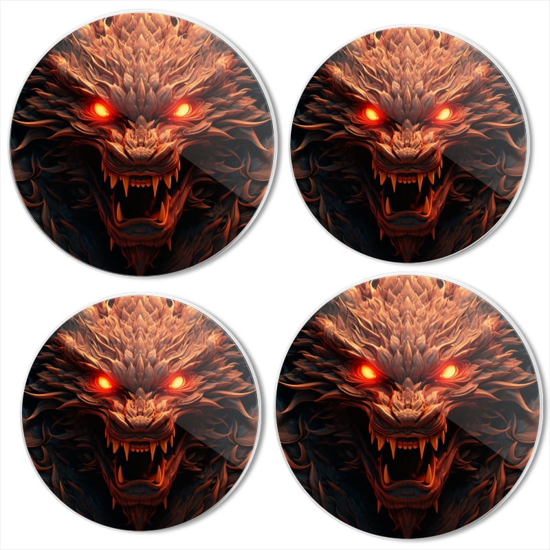 Bahomeck Gas Stove Burner Cover Set Of 4,Front View Of Angry Orange ...
