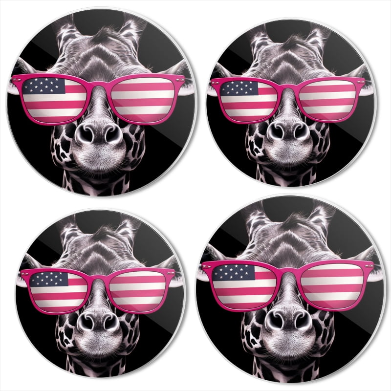 Bahomeck Gas Stove Burner Cover Set Of 4,Giraffe Wearing Pink ...