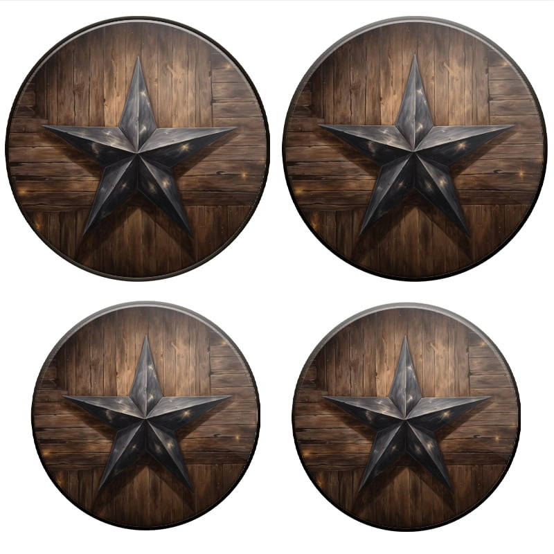 Bahomeck Gas Stove Burner Cover Set Of 4,Rustic Wooden Wall With Old ...