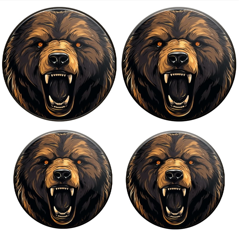 Bahomeck Gas Stove Burner Cover Set Of 4,Angry Bear Head With Open ...