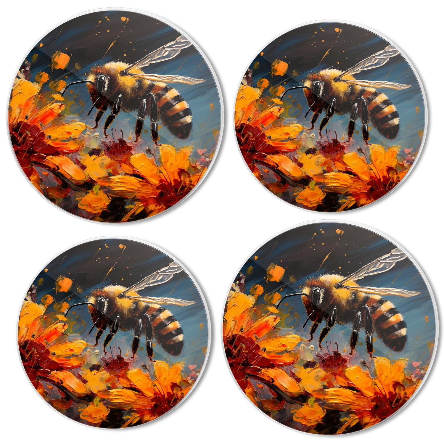 Bahomeck Gas Stove Burner Cover Set Of 4，Bees Gathering Honey Oil ...