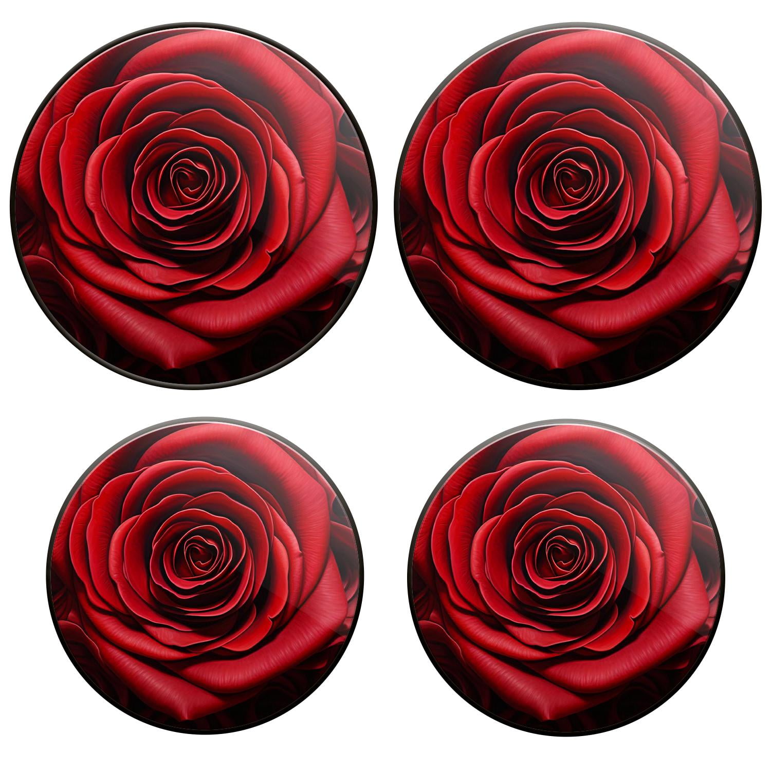 Bahomeck Gas Stove Burner Cover Set Of 4，Classic Red Roses Flower ...