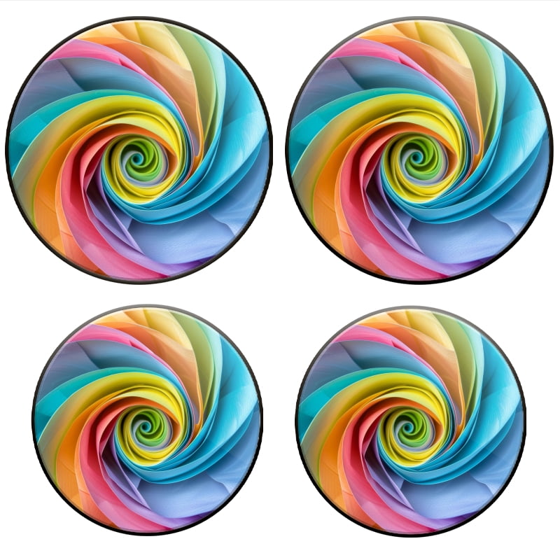 Bahomeck Gas Stove Burner Cover Set Of 4,Colorful Paper Swirls In The ...