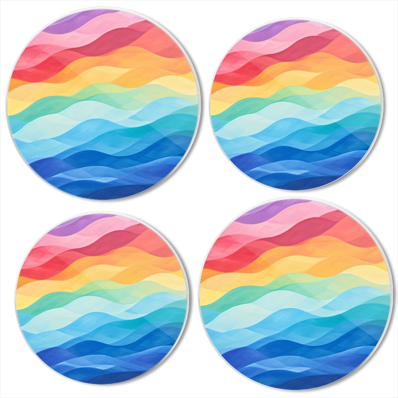 Bahomeck Gas Stove Burner Cover Set Of 4,Colorful Wavy Pattern With ...