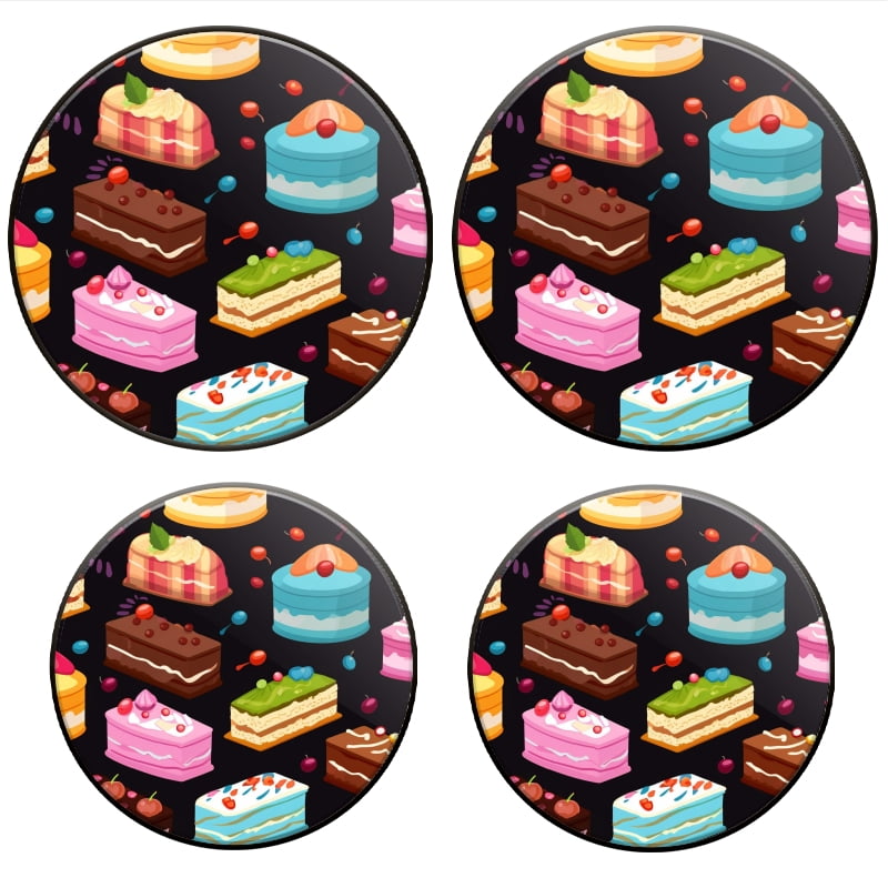 Bahomeck Gas Stove Burner Cover Set Of 4,Cute Cake Seamless Pattern Of ...