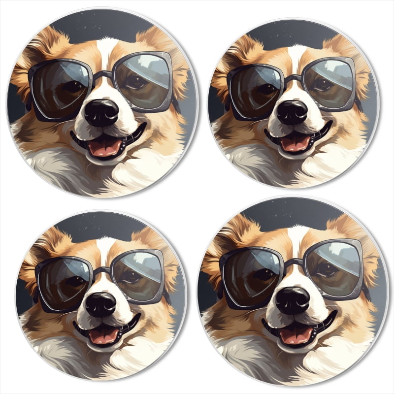 Bahomeck Gas Stove Burner Cover Set Of 4,Cute Corgi Wearing Sunglasses ...