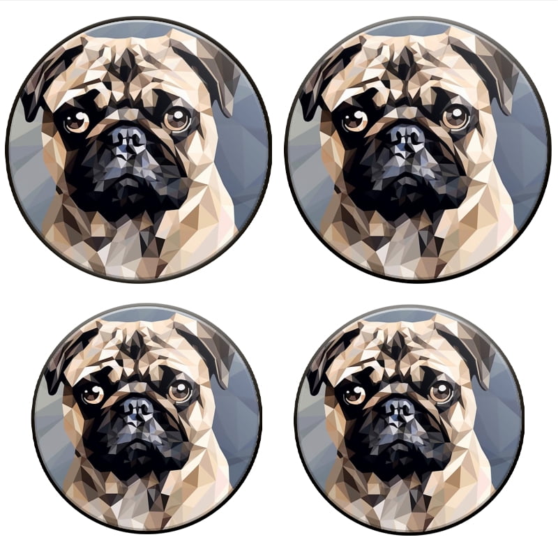 Bahomeck Gas Stove Burner Cover Set Of 4,Cute Pug Dog Portrait In Low ...