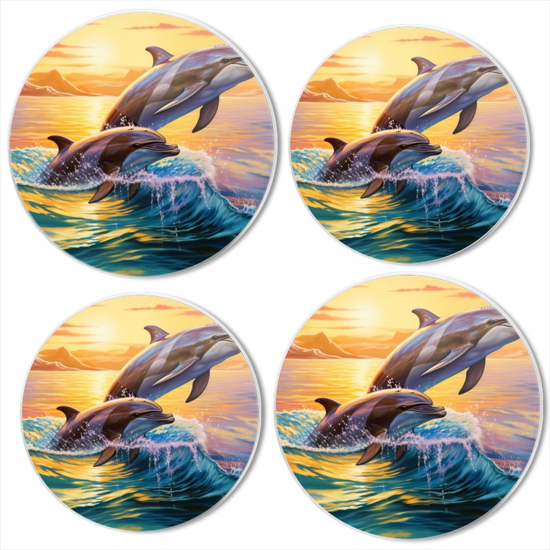 Bahomeck Gas Stove Burner Cover Set Of 4,Dolphins Jump Out Of The Sea ...