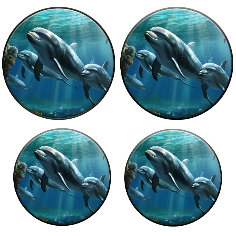 Bahomeck Gas Stove Burner Cover Set Of 4,Dolphins Swimming In The Ocean ...
