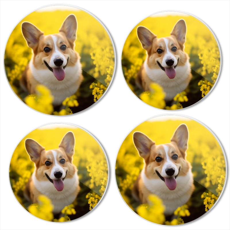 Bahomeck Gas Stove Burner Cover Set Of 4,Happy Corgi Dog Standing In ...
