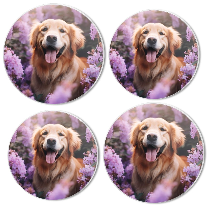 Bahomeck Gas Stove Burner Cover Set Of 4,Happy Golden Retriever Dog ...