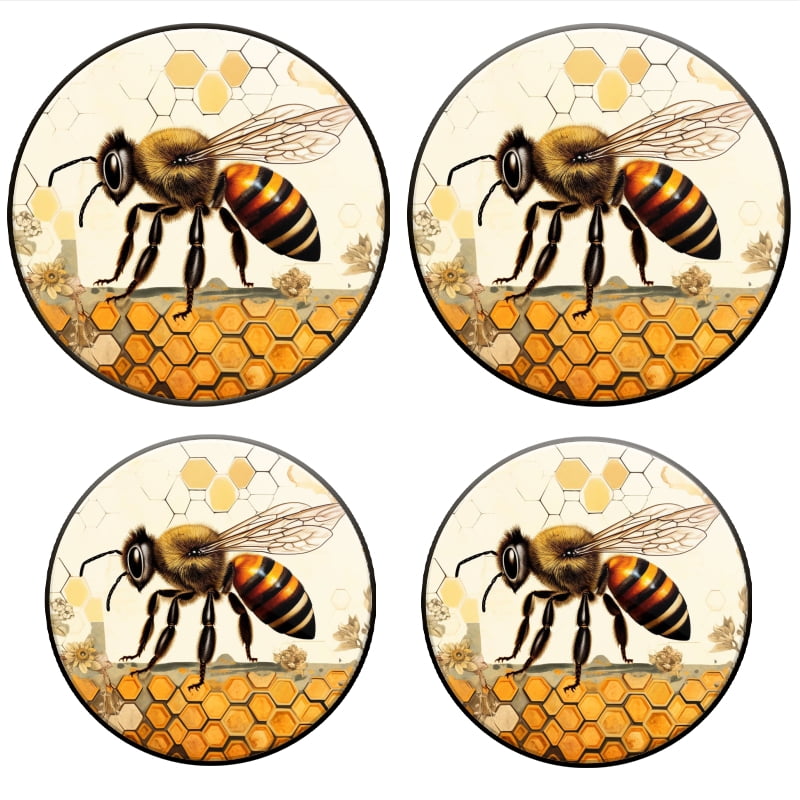 Bahomeck Gas Stove Burner Cover Set Of 4,Honey Bee On The Surface Of ...