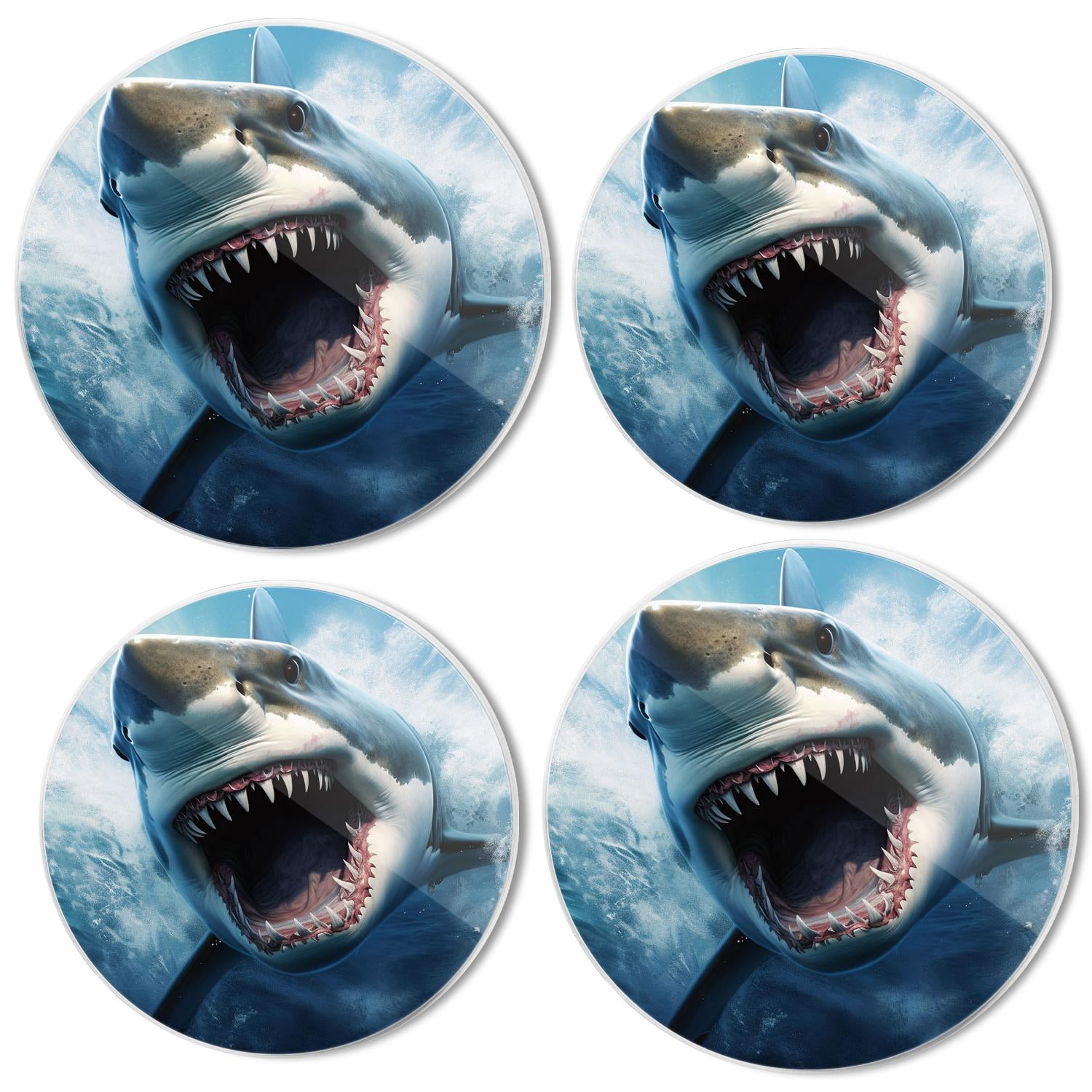 Bahomeck Gas Stove Burner Cover Set Of 4，Jaws Of An Ocean Great White ...