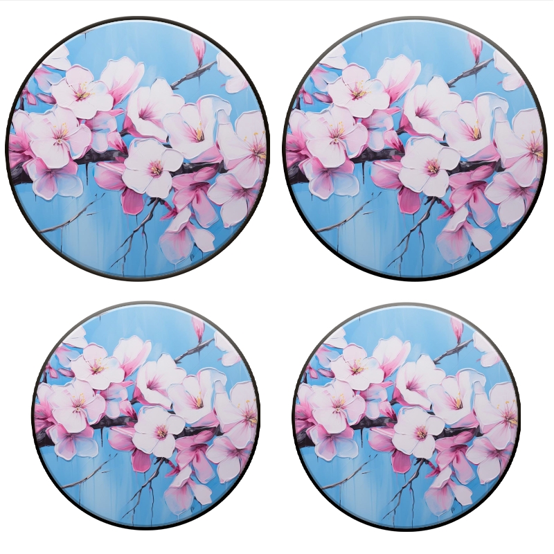 Bahomeck Gas Stove Burner Cover Set Of 4,Large Painting Of Pink Cherry ...