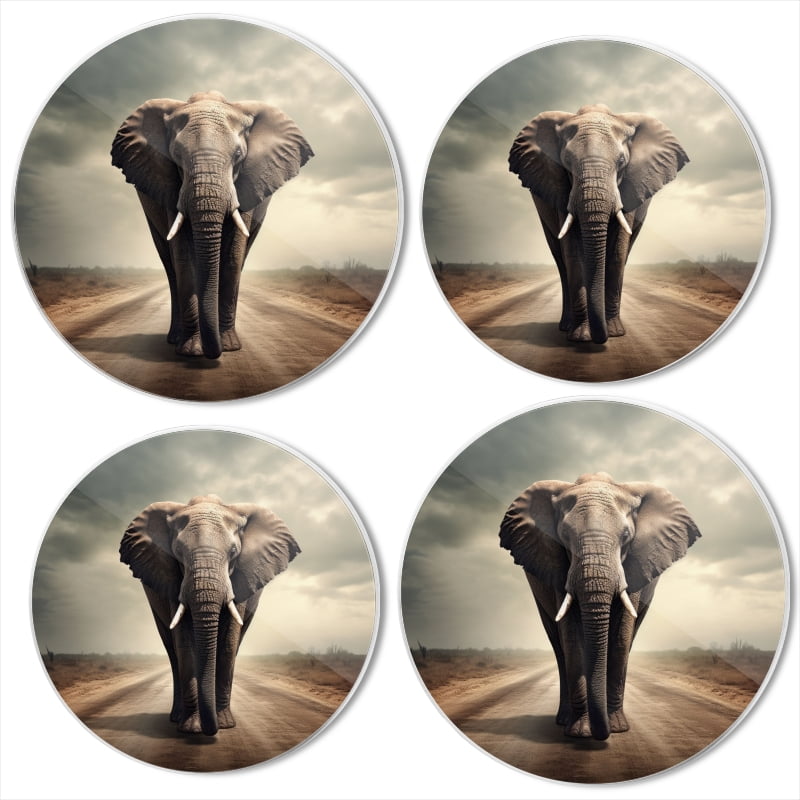 Bahomeck Gas Stove Burner Cover Set Of 4,Majestic Elephant Standing On ...