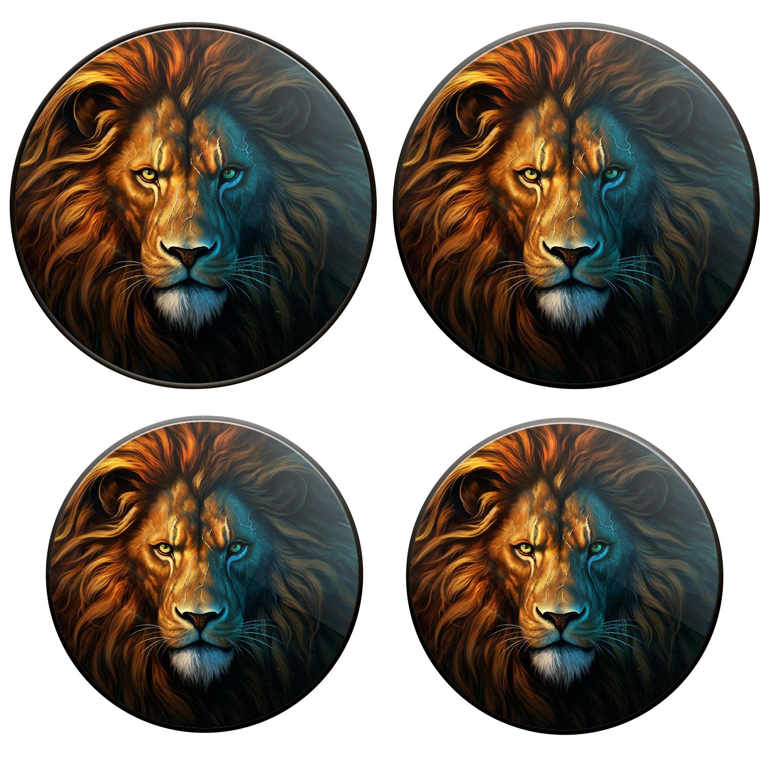 Bahomeck Gas Stove Burner Cover Set Of 4，Mighty Lion With Sharp Eyes ...
