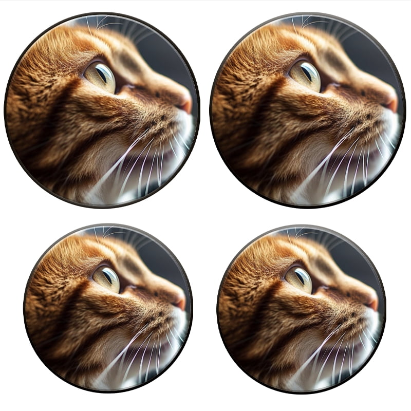 Bahomeck Gas Stove Burner Cover Set Of 4,Orange Cat'S Face Looking Out ...