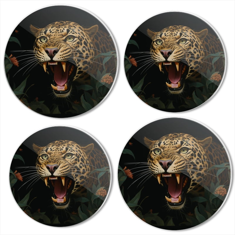 Bahomeck Gas Stove Burner Cover Set Of 4,Painting Of Angry Leopard In ...