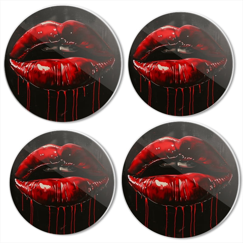 Bahomeck Gas Stove Burner Cover Set Of 4,Painting Of Glossy Red Lips ...