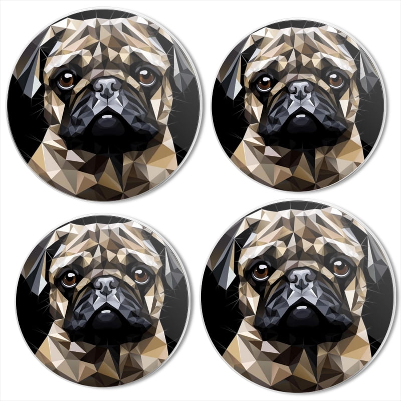 Bahomeck Gas Stove Burner Cover Set Of 4,Pug Dog On Black Background ...