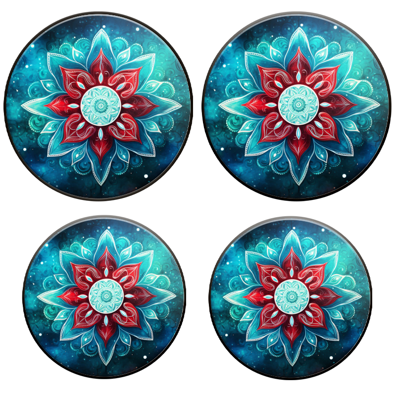 Bahomeck Electric Stove Burner Covers Set Of 4,Red And Blue Floral ...