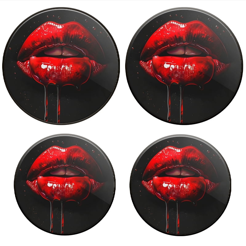 Bahomeck Gas Stove Burner Cover Set Of 4,Red Lips Dripping With Shiny ...