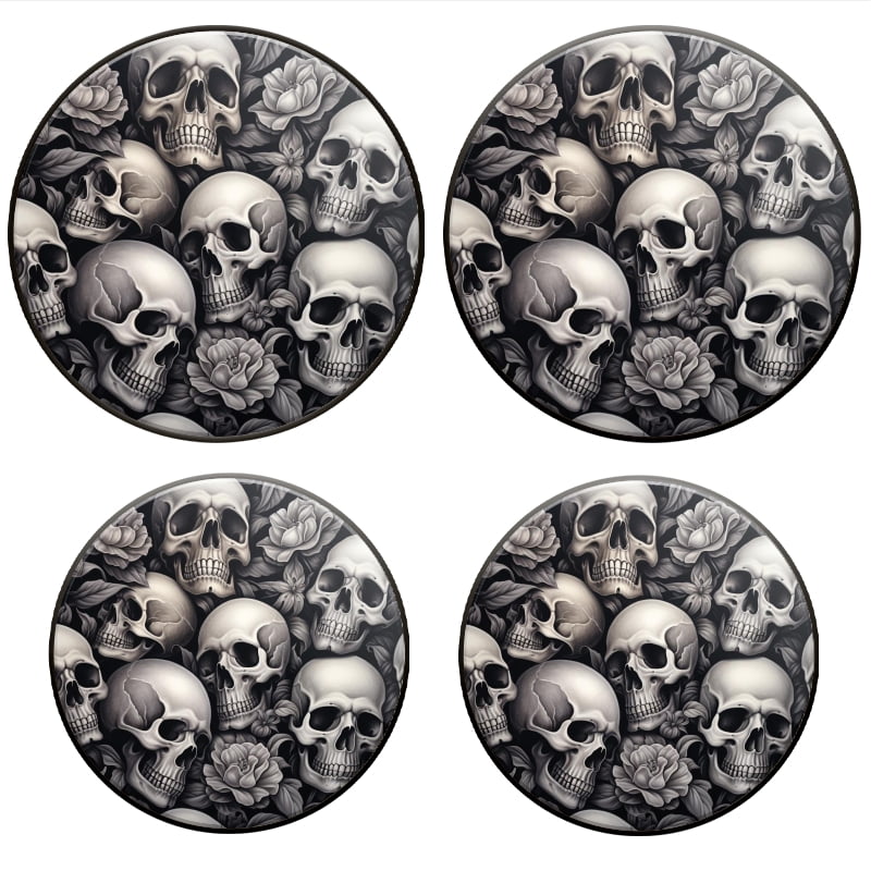 Bahomeck Gas Stove Burner Cover Set Of 4,Skulls Stack Up Dark And Moody ...