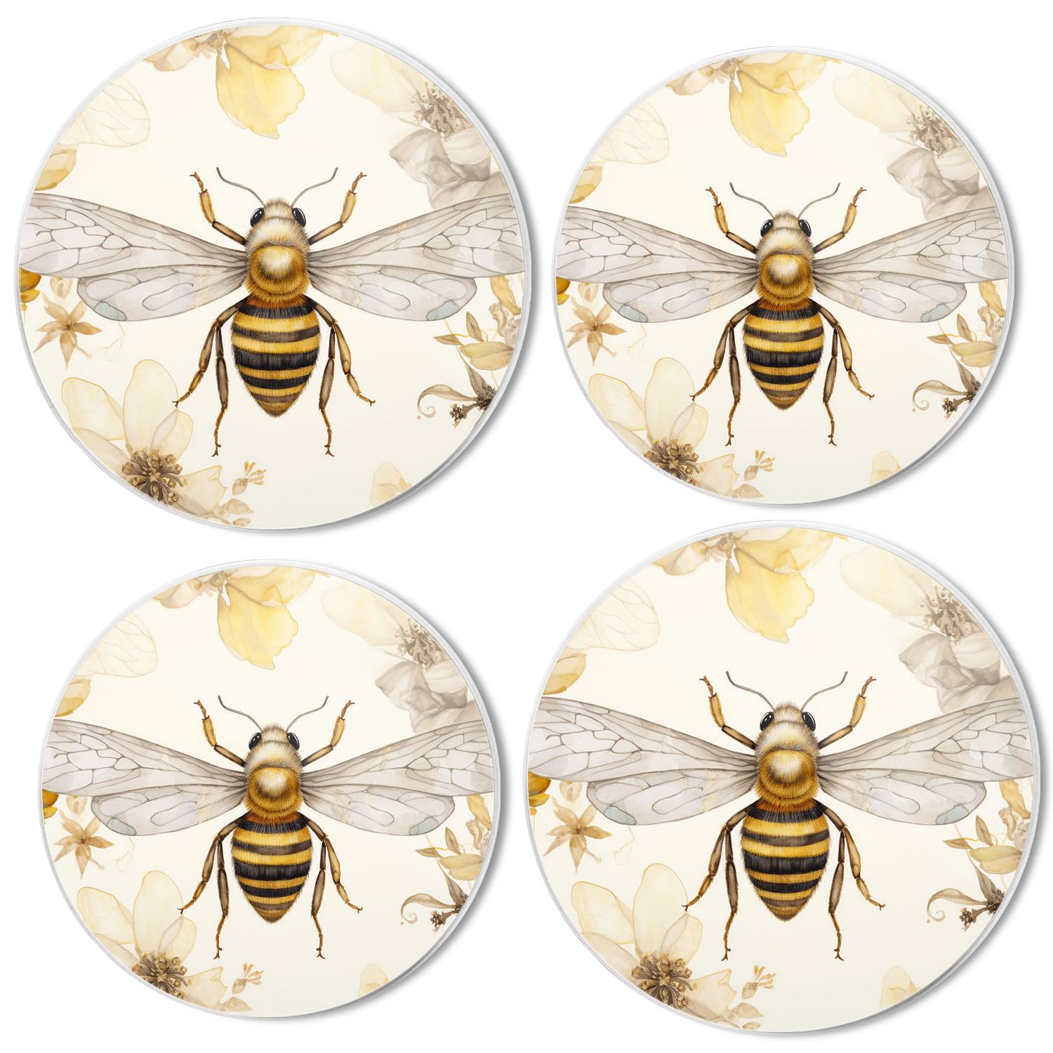 Bahomeck Gas Stove Burner Cover Set Of 4，Smart Cute Bee Insect Metal ...
