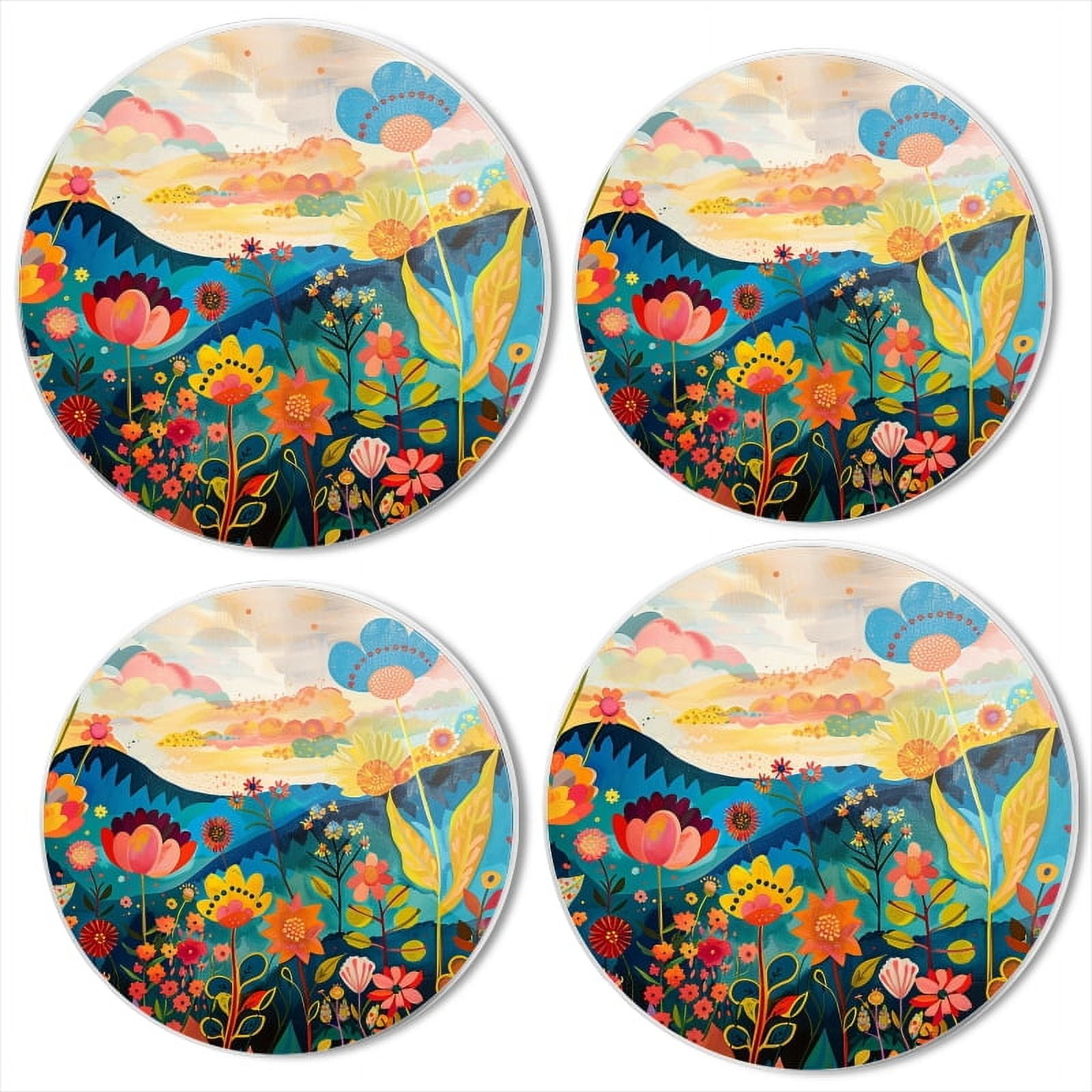 Bahomeck Electric Stove Burner Covers Set Of 4,Vibrant And Colorful ...