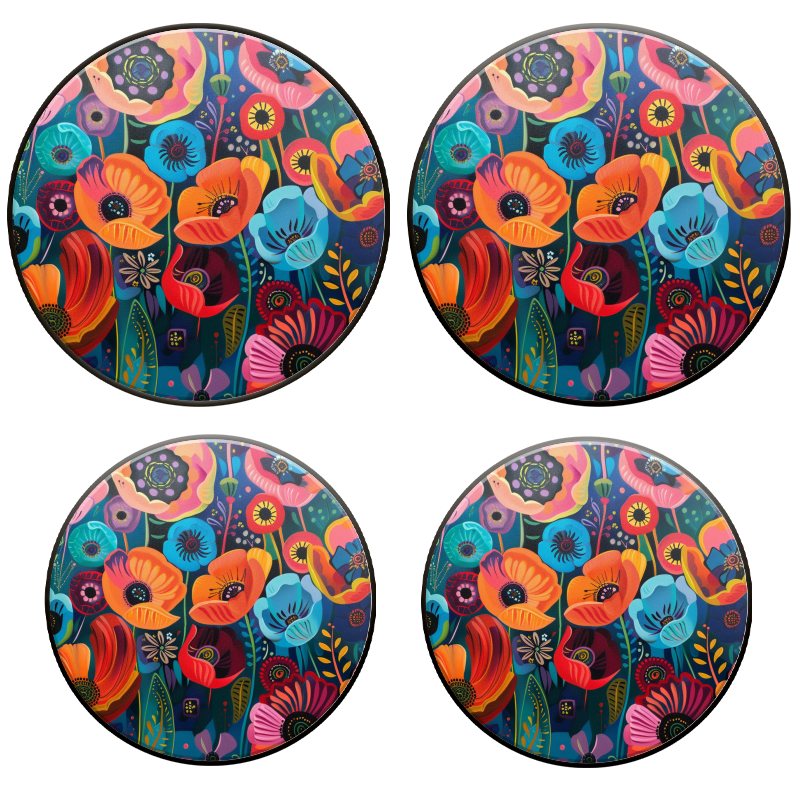 Bahomeck Gas Stove Burner Cover Set Of 4,Vibrant And Colorful Painting ...