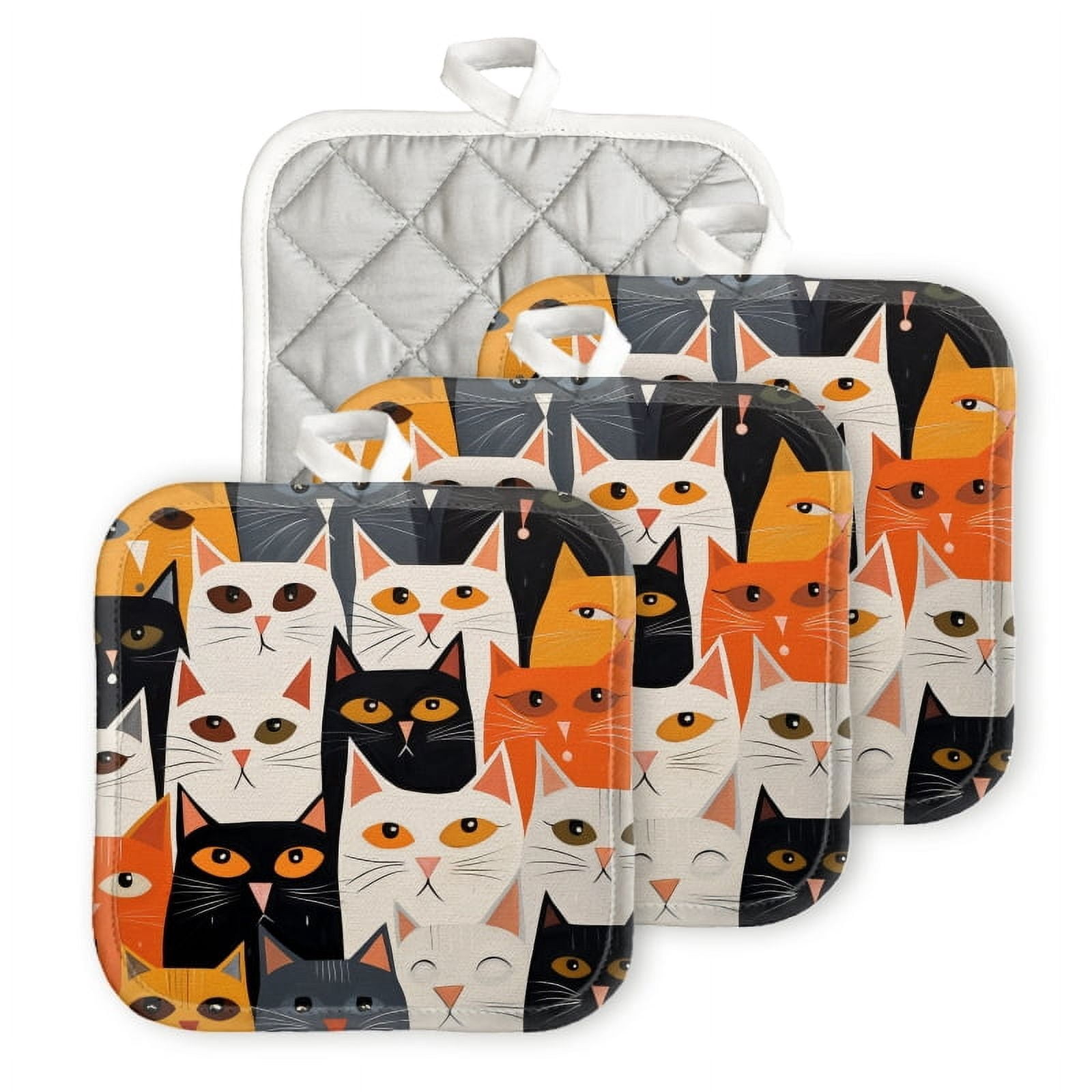 Bahomeck Heat Resistant Hot Pads 4 Pack Lots Of Cute Kittens Of ...