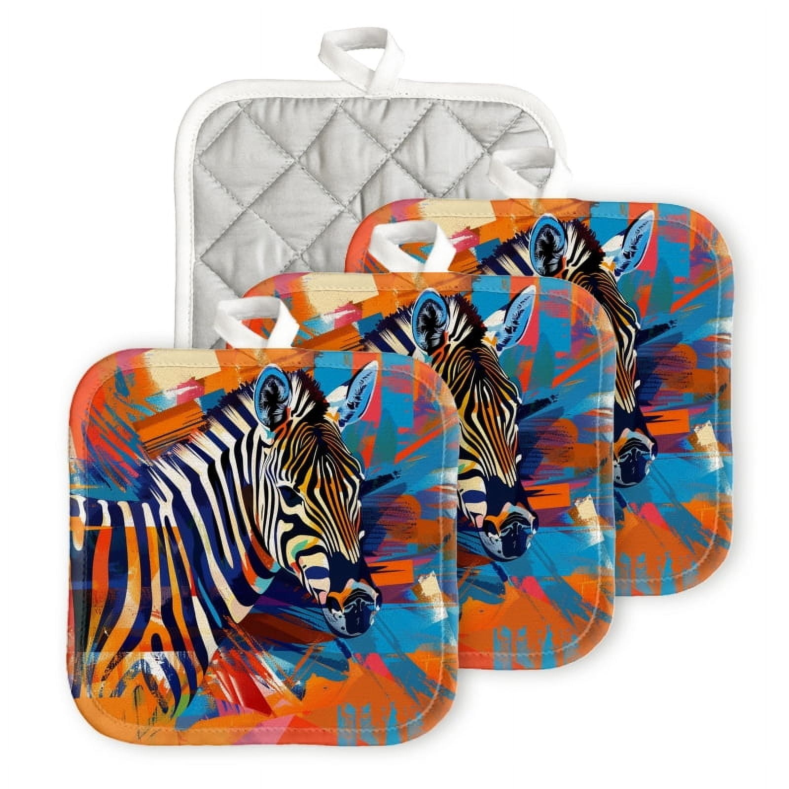 Bahomeck Pot Holder 4Pcs,Pop Art-Inspired Digital Painting Of African ...