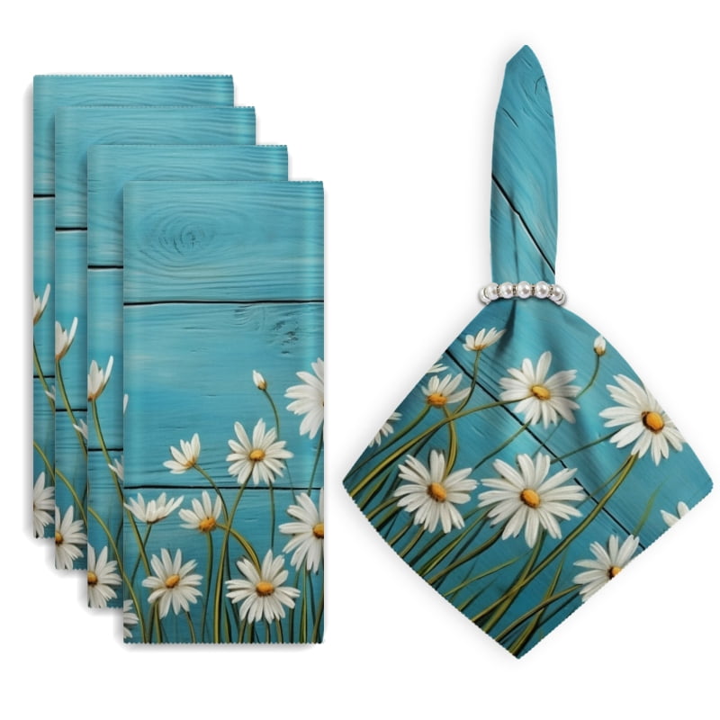 Bahomeck Napkins Set Of 4 Reusable Washable Square Fabric Dining Table ...