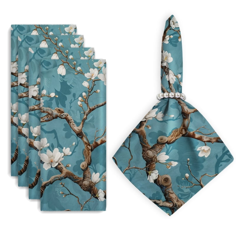 Bahomeck Napkins Set Of 4 Reusable Washable Square Fabric Dining Table ...