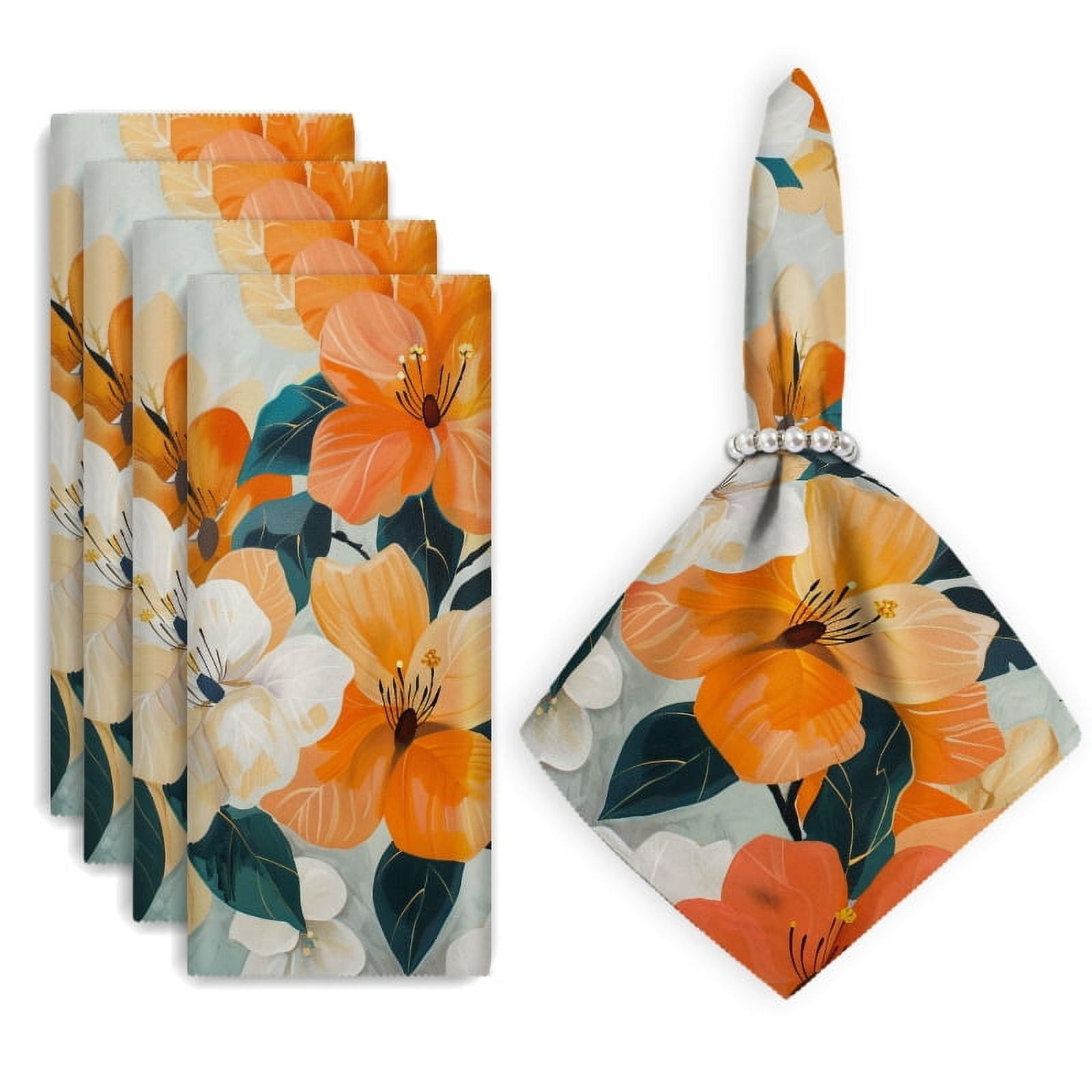 Bahomeck Napkins Set Of 4 Reusable Washable Square Fabric Dining Table ...