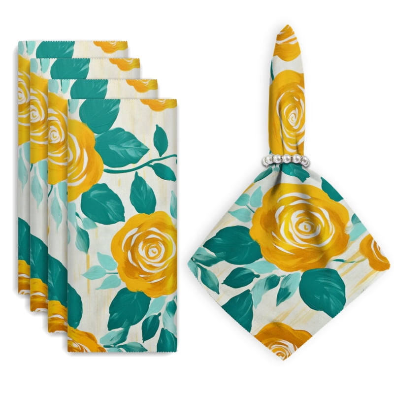 Bahomeck Napkins Set Of 4 Reusable Washable Square Fabric Dining Table ...