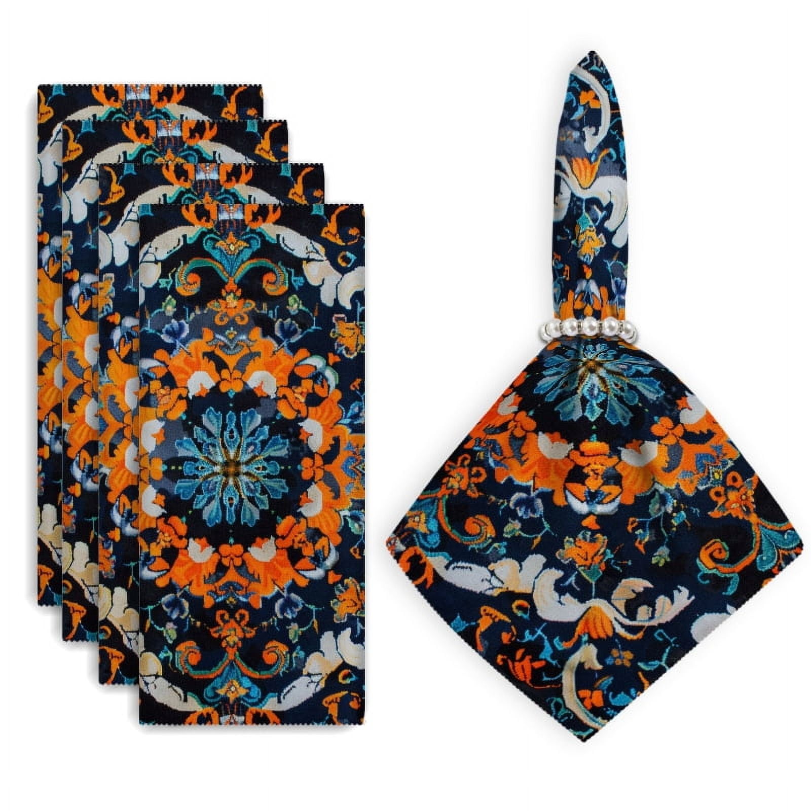 Bahomeck Napkins Set Of 4 Reusable Washable Square Fabric Dining Table ...