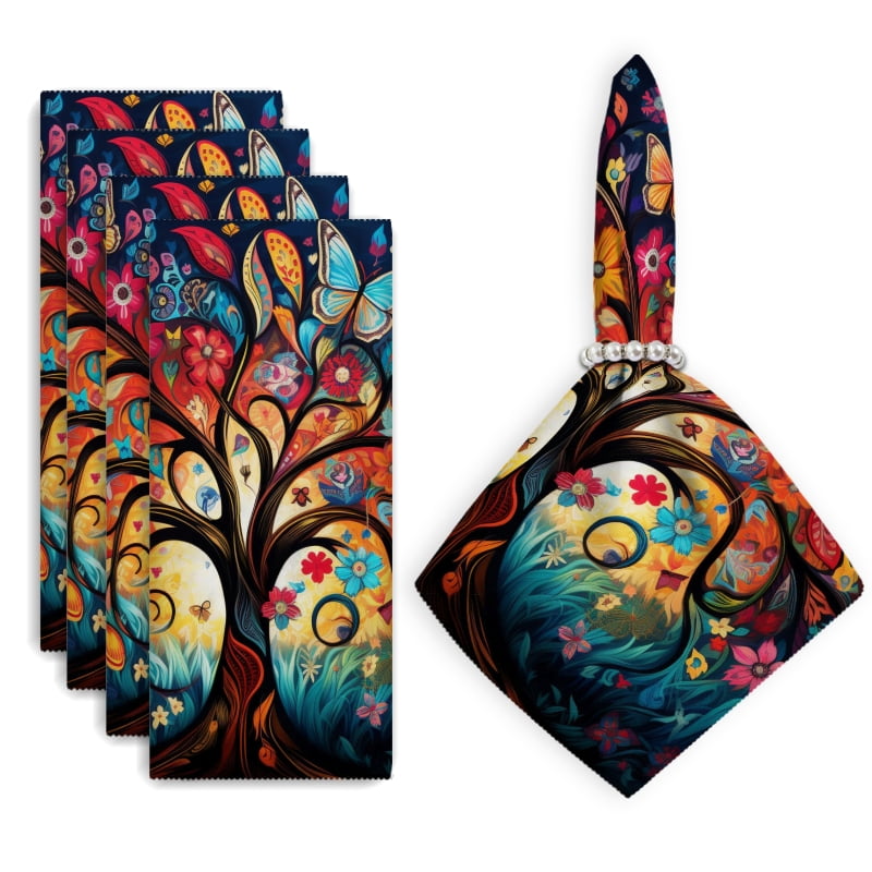 Bahomeck Napkins Set Of 4 Reusable Washable Square Fabric Dining Table ...