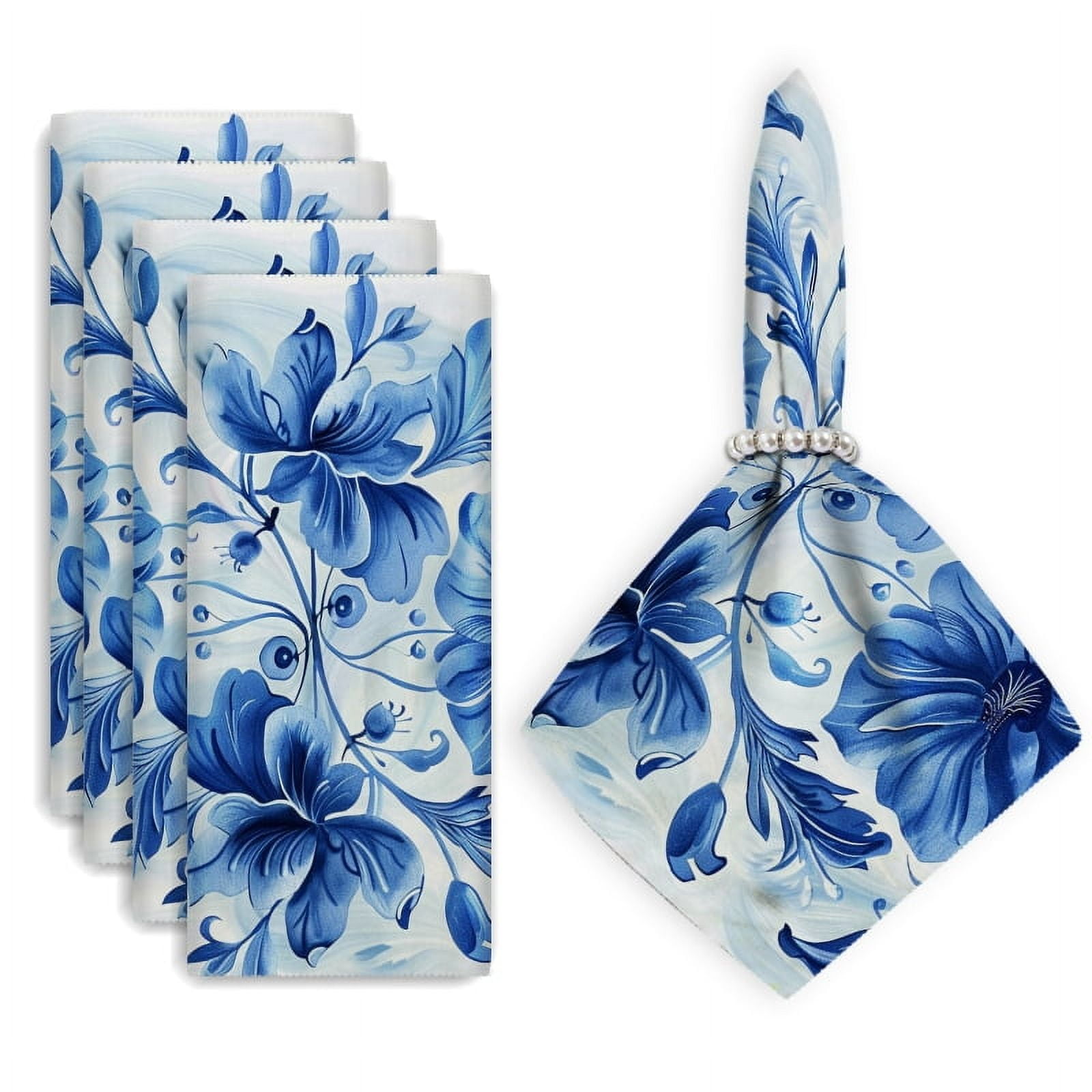 Bahomeck Napkins Set Of 4 Reusable Washable Square Fabric Dining Table ...