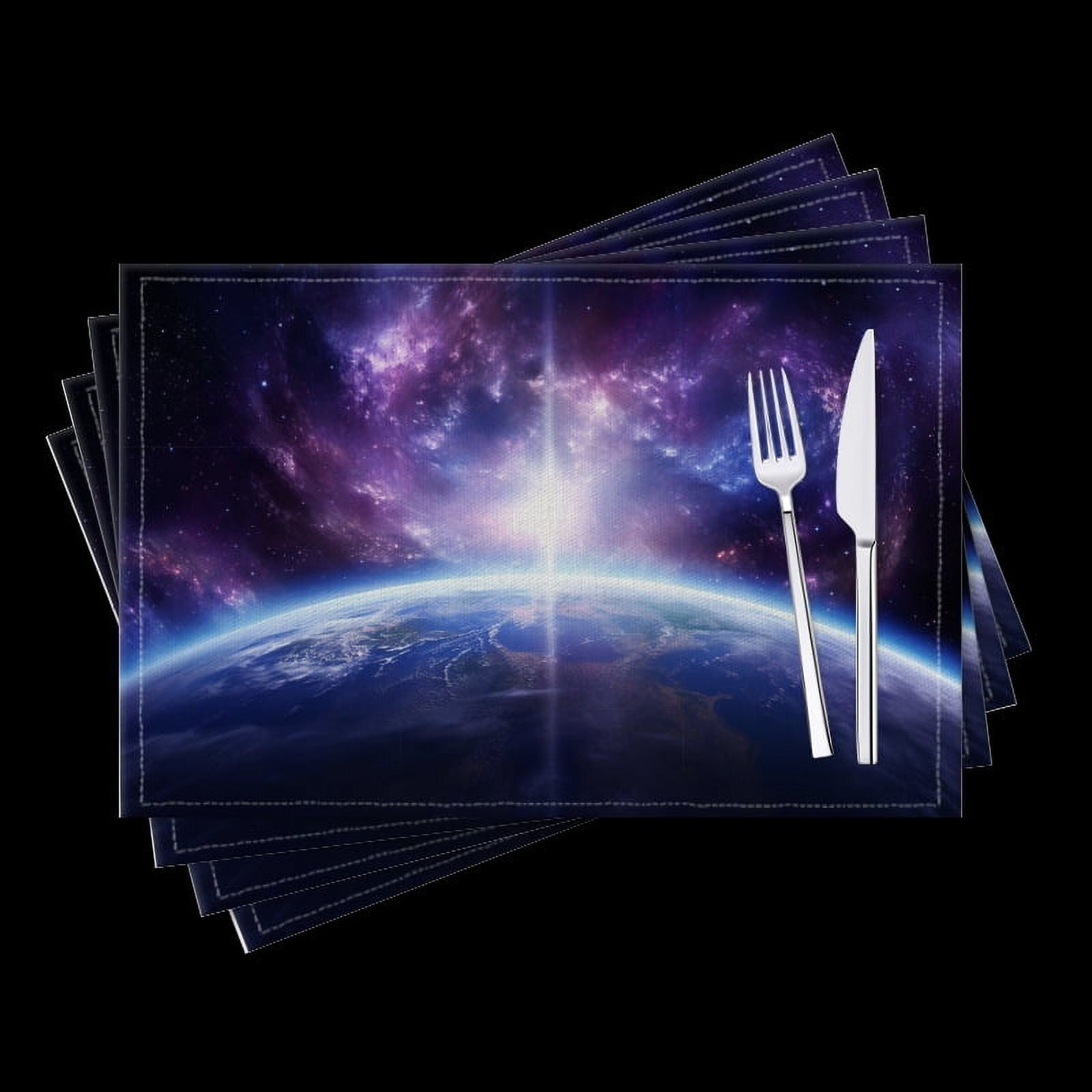 BaHomeck placemats Set of 4 Background Of The Earth In Space With ...