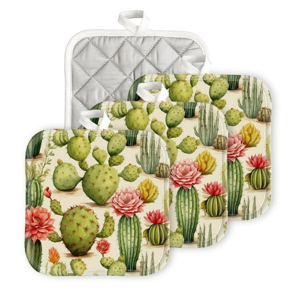 Bahomeck Pot Holder 4Pcs,Cactus Pattern Of Watercolor Illustration Of ...