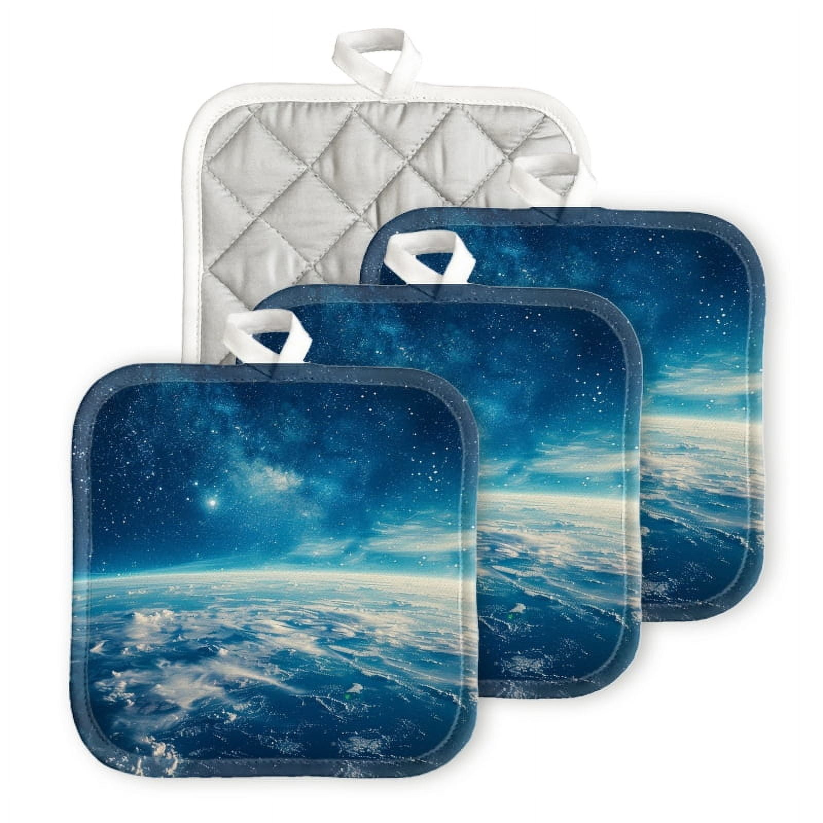 Bahomeck Pot Holder 4Pcs,Earth From Space Blue Sky With Stars And ...