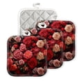 Bahomeck Pot Holder 4Pcs,Large Multicolored Bouquet Of Roses And Other ...