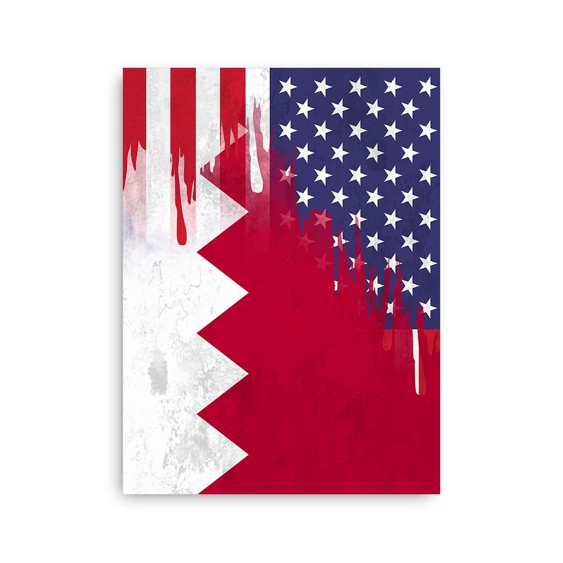 Bahrain American Flag Wall Art Friendship USA Bahrain Roots Poster ...