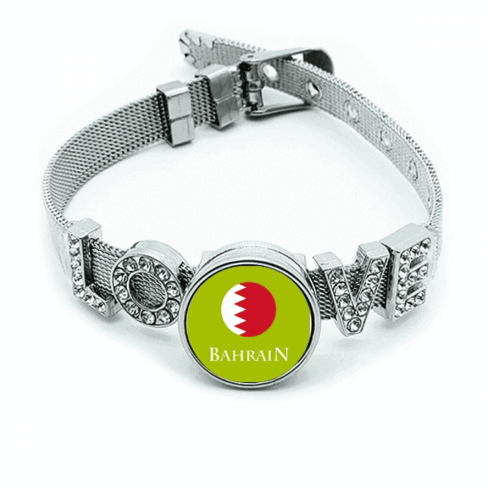 Bahrain Asian Flag Persian Gulf Bracelet Wristband Crystal Love ...
