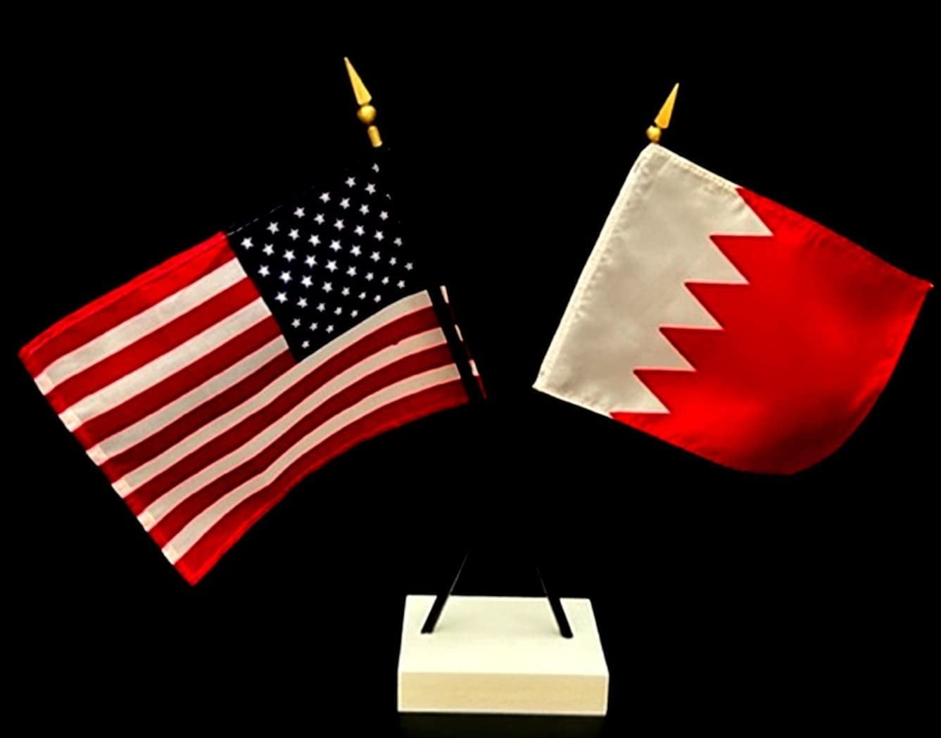 Bahrain Desk Flag Set; Contains One USA and One Country Flag with a ...