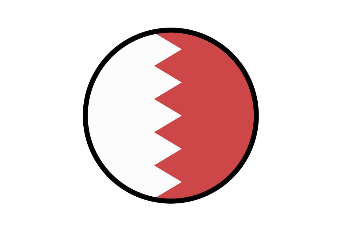 Bahrain Flag Circle Sticker Decal 4 inches - 4 inch - Walmart.com