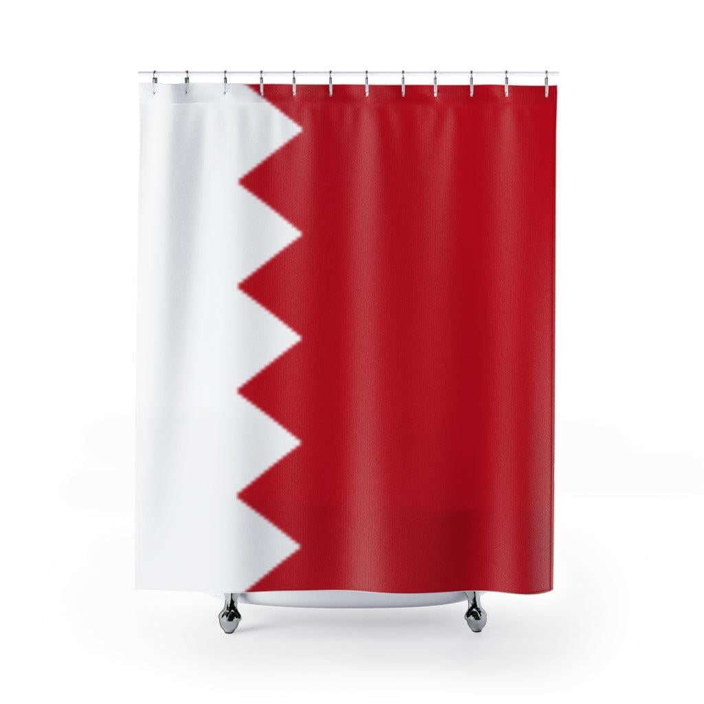 Bahrain Flag Premium 71"x74" Waterproof Shower Curtain for Stylish Bath ...