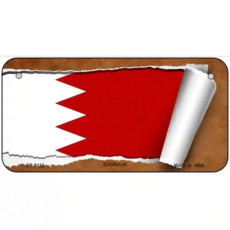 Bahrain Flag Scroll Metal Novelty License Plate 6" x 3" Bicycle ...