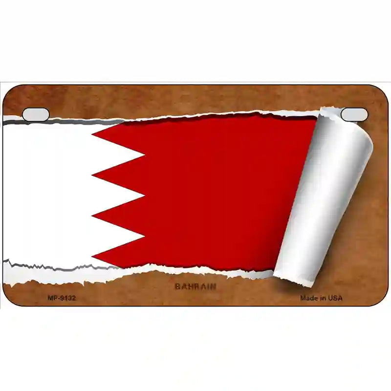 Bahrain Flag Scroll Metal Novelty License Plate 7" x 4" Motorcycle (MP ...